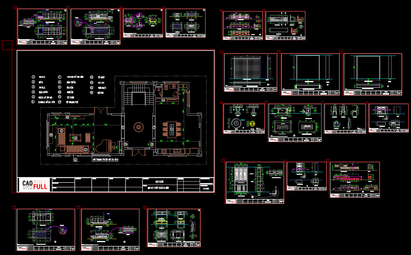 Full Set Đồ Phòng Khách Bếp- Đồng Gia | CADFULL | FREE AUTOCAD BLOCKS