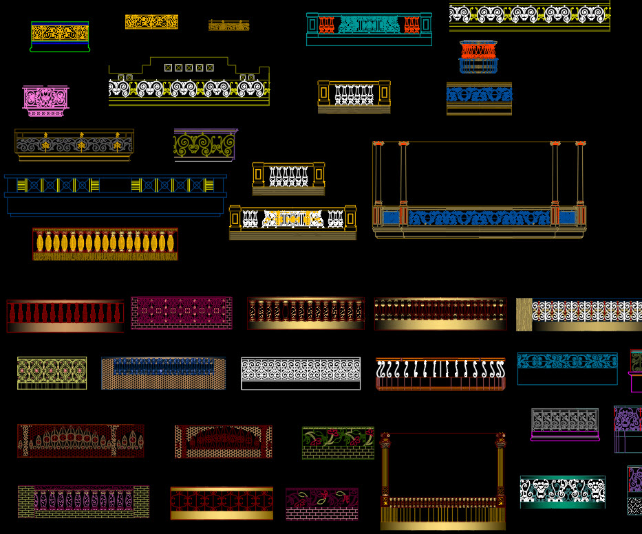 Tổng Hợp Mẫu Mặt Đứng Lan Can | CADFULL | FREE AUTOCAD BLOCKS