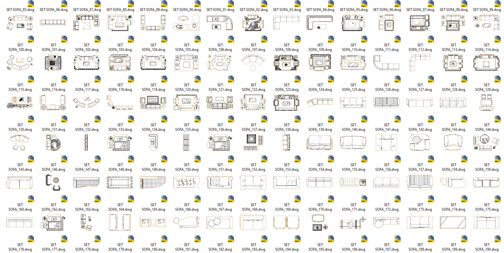 200 Set Sofa | CADFULL | FREE AUTOCAD BLOCKS
