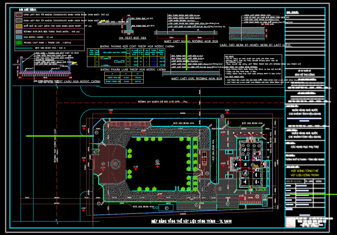 Mặt Bằng Tổng Thể Vật Liệu Công Trình | CADFULL | FREE AUTOCAD BLOCKS