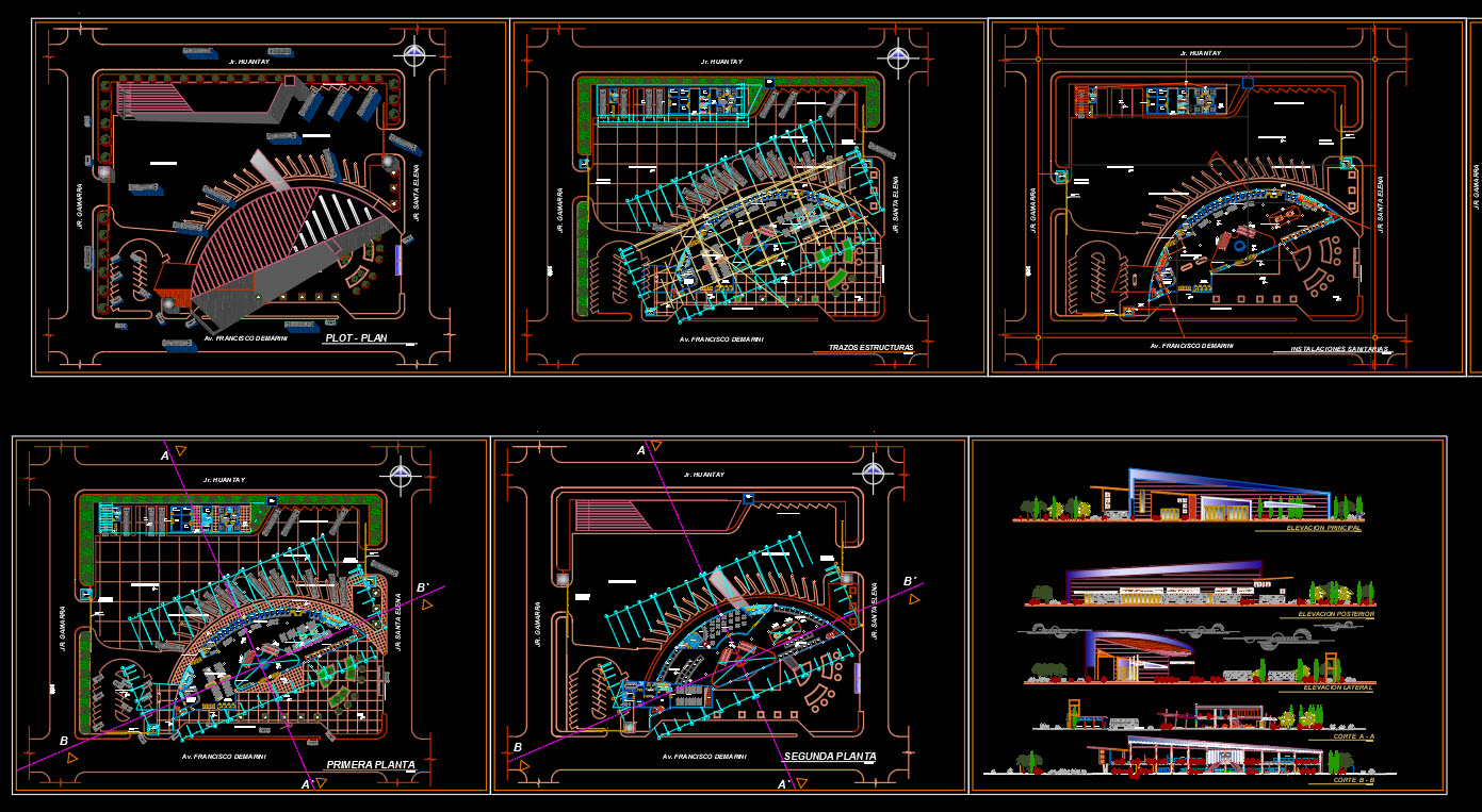 Mặt Bằng Bến Xe Mẫu 9 | CADFULL | FREE AUTOCAD BLOCKS