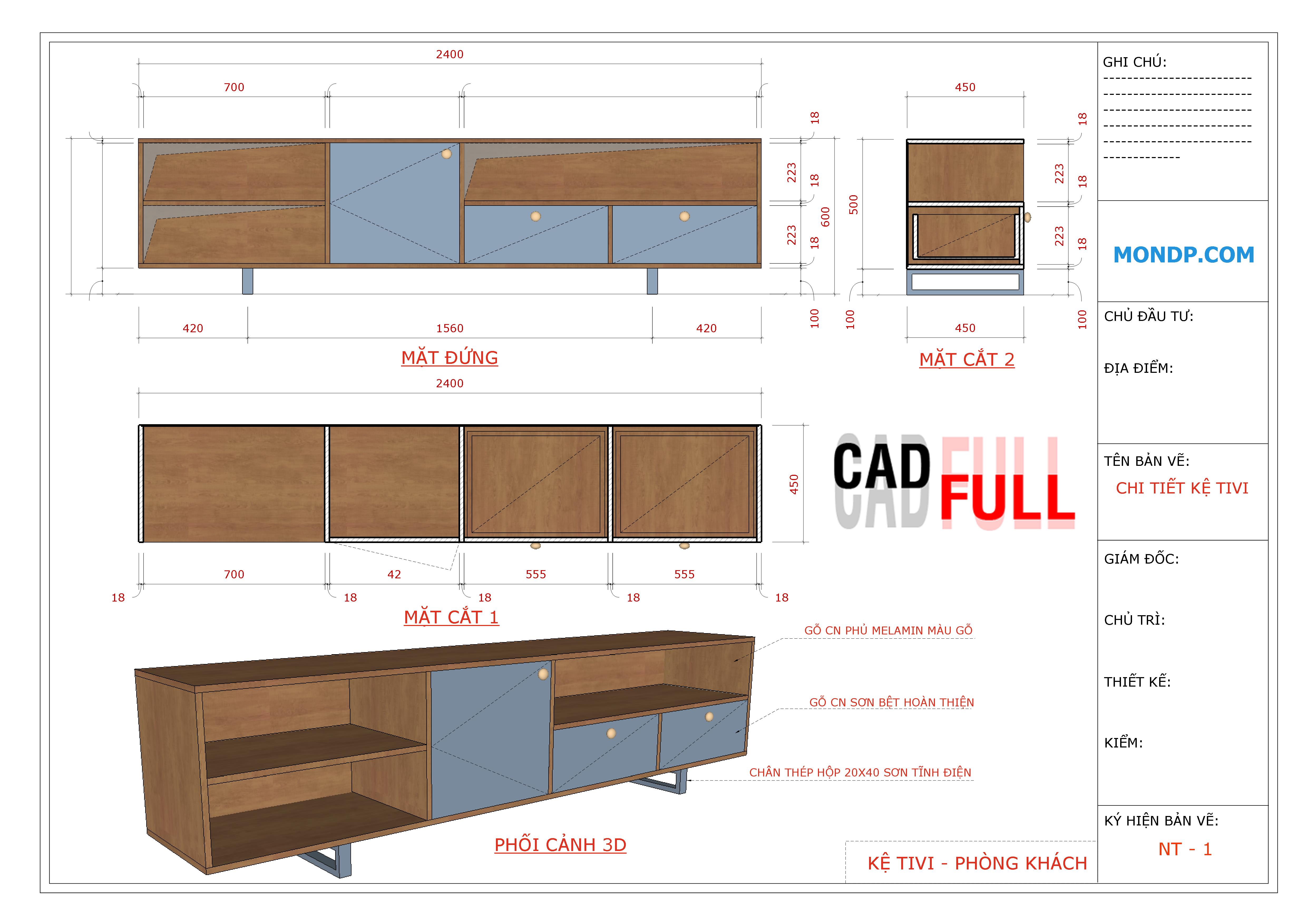 Layout Sketchup - Kệ Tivi 2 | CADFULL | FREE AUTOCAD BLOCKS