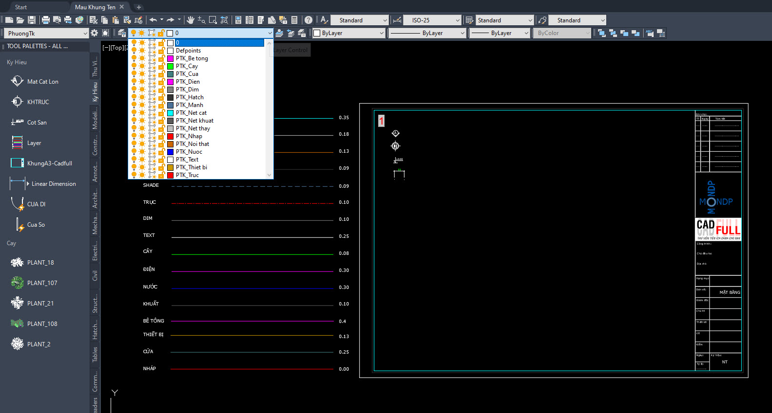 Mẫu Khung Tên A3 | CADFULL | FREE AUTOCAD BLOCKS